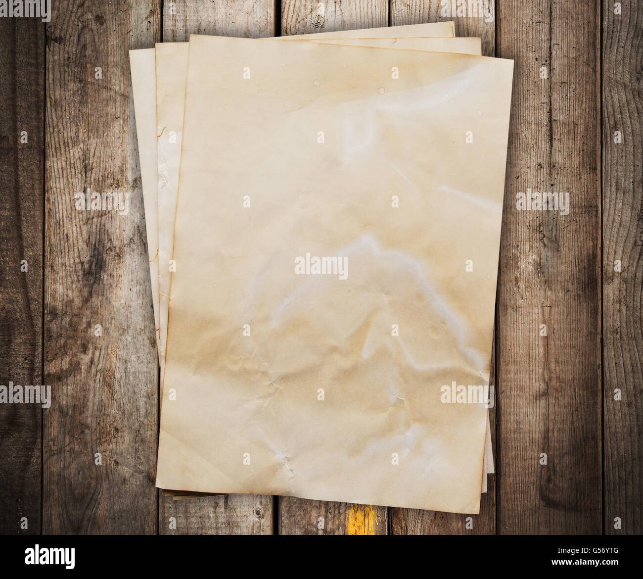 old paper on wood background and texture with space Stock Photo - Alamy