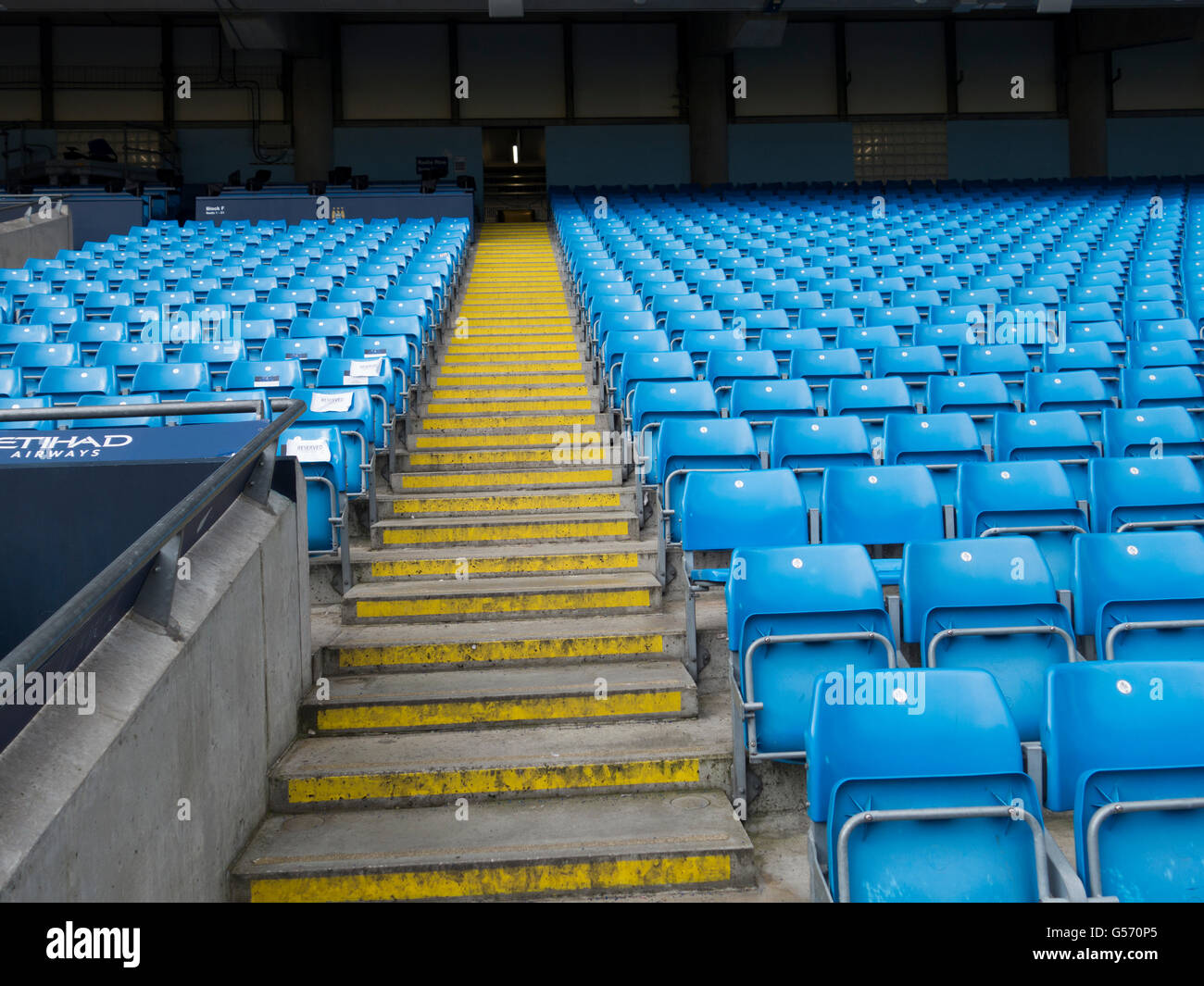 Seats inside etihad stadium manchester hi-res stock photography and ...