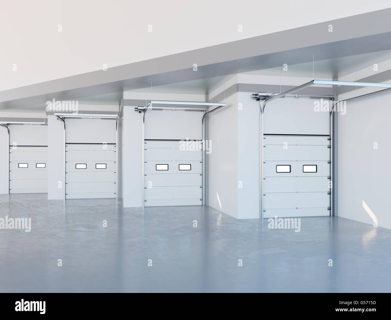 Loading Bay Zone of Modern Warehouse Closeup 3d Illustration Stock ...