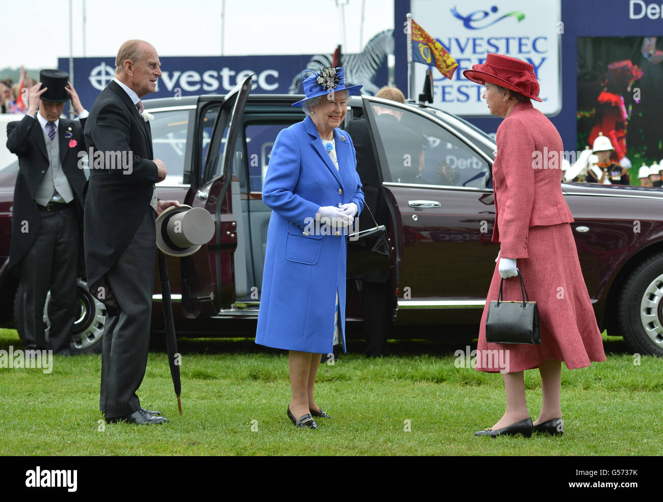 Queen Elizabeth II and the Duke of Edinburgh (left) are met by Lord ...