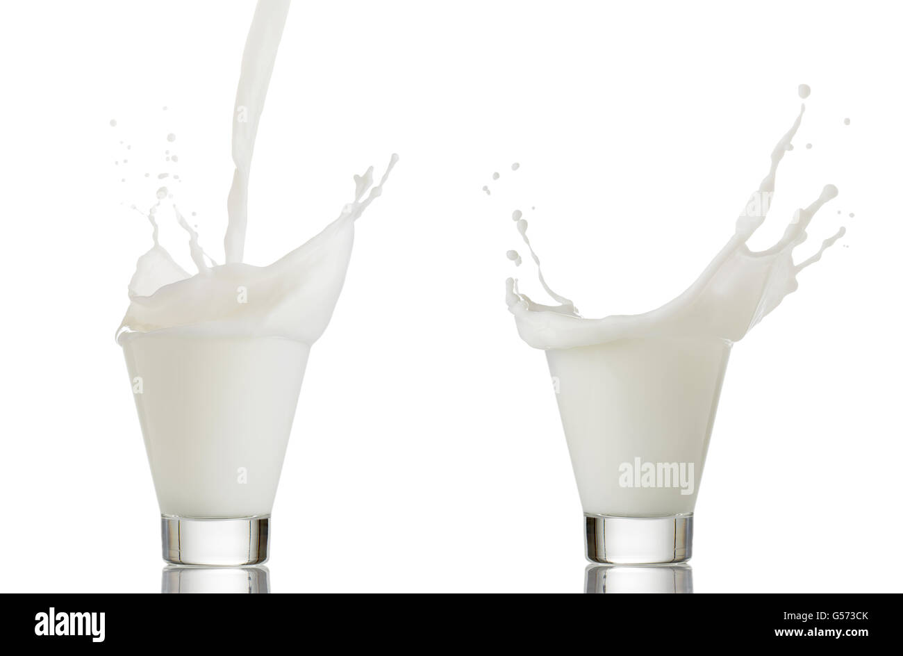 splash of milk in a glass isolated on white Stock Photo - Alamy