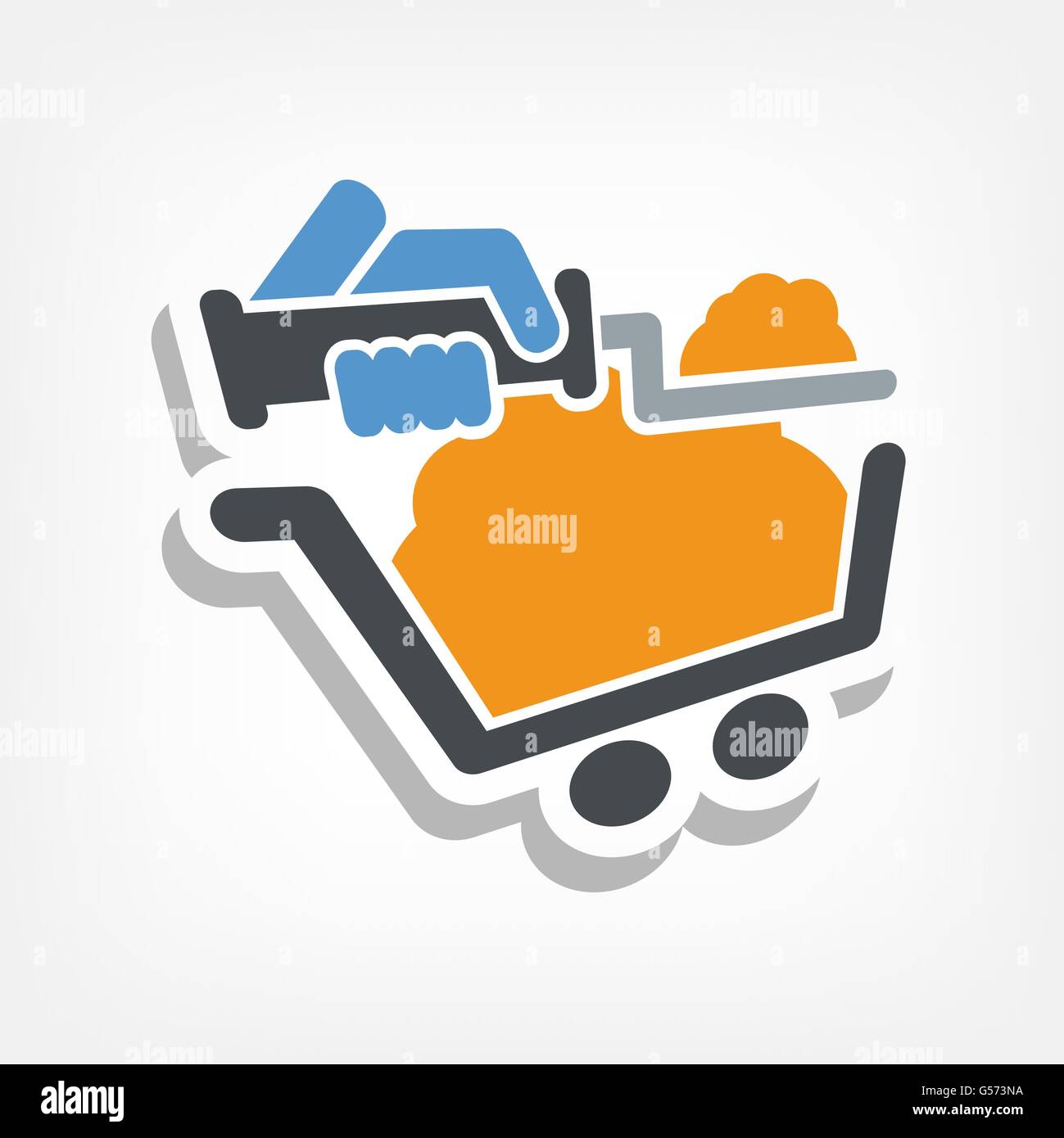 Mixing cement in wheelbarrow Stock Vector Images - Alamy