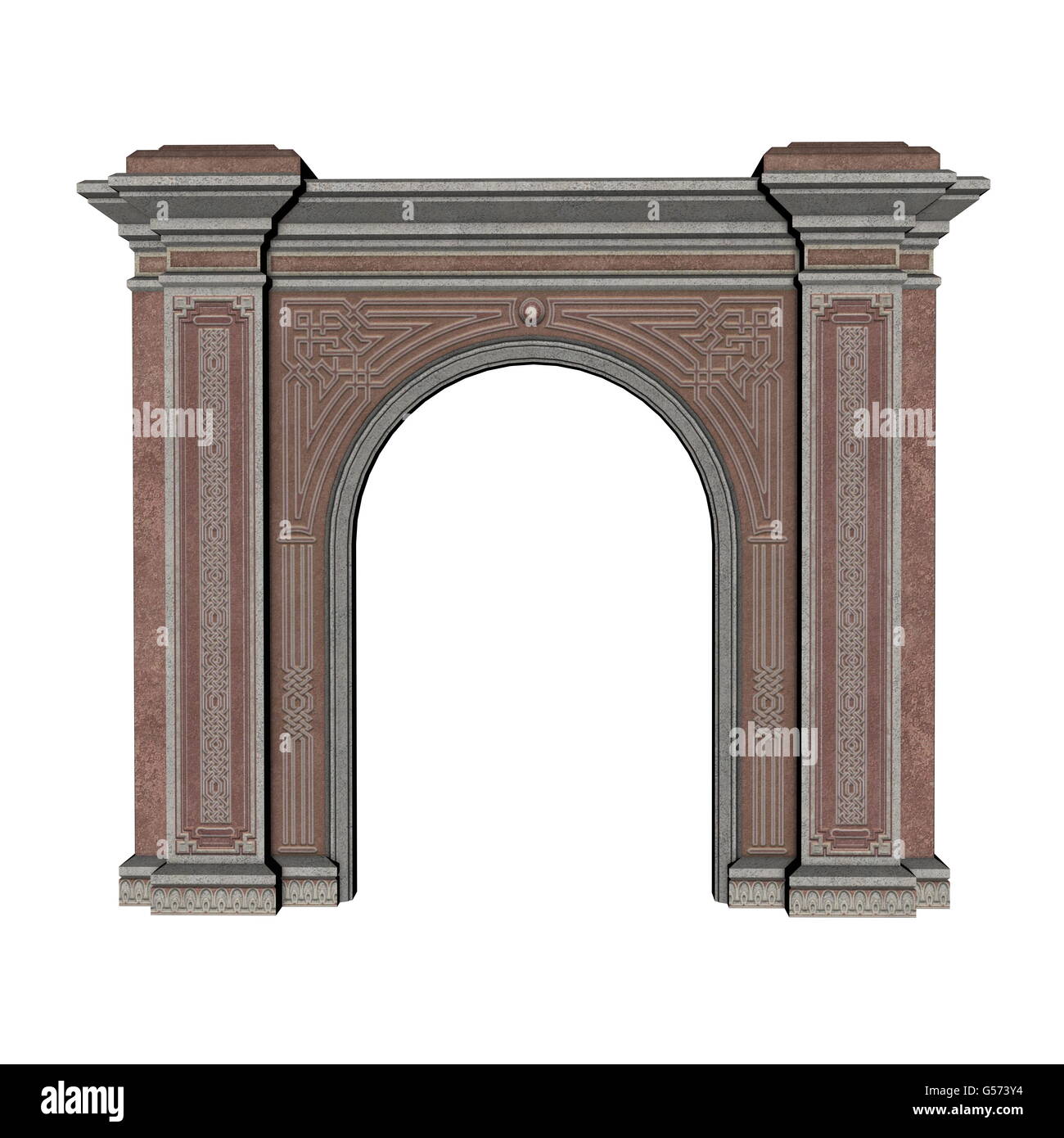 Colorful arch isolated in white background - 3D render Stock Photo - Alamy