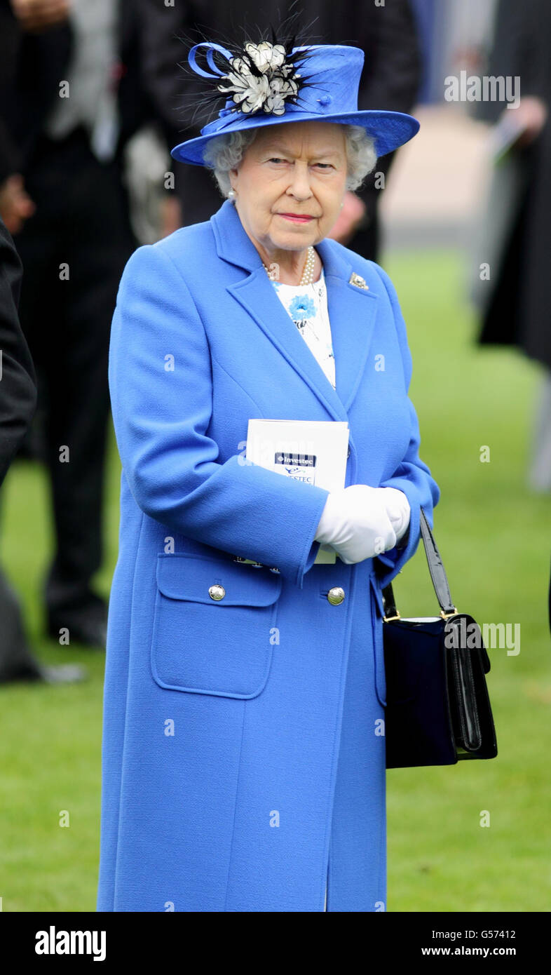 Queen Elizabeth II in the parade ring during the second day of the ...