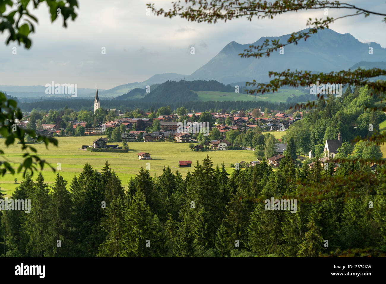 Oberstdorf cityscape and landscape, Oberallgäu, Bavaria, Germany Stock ...