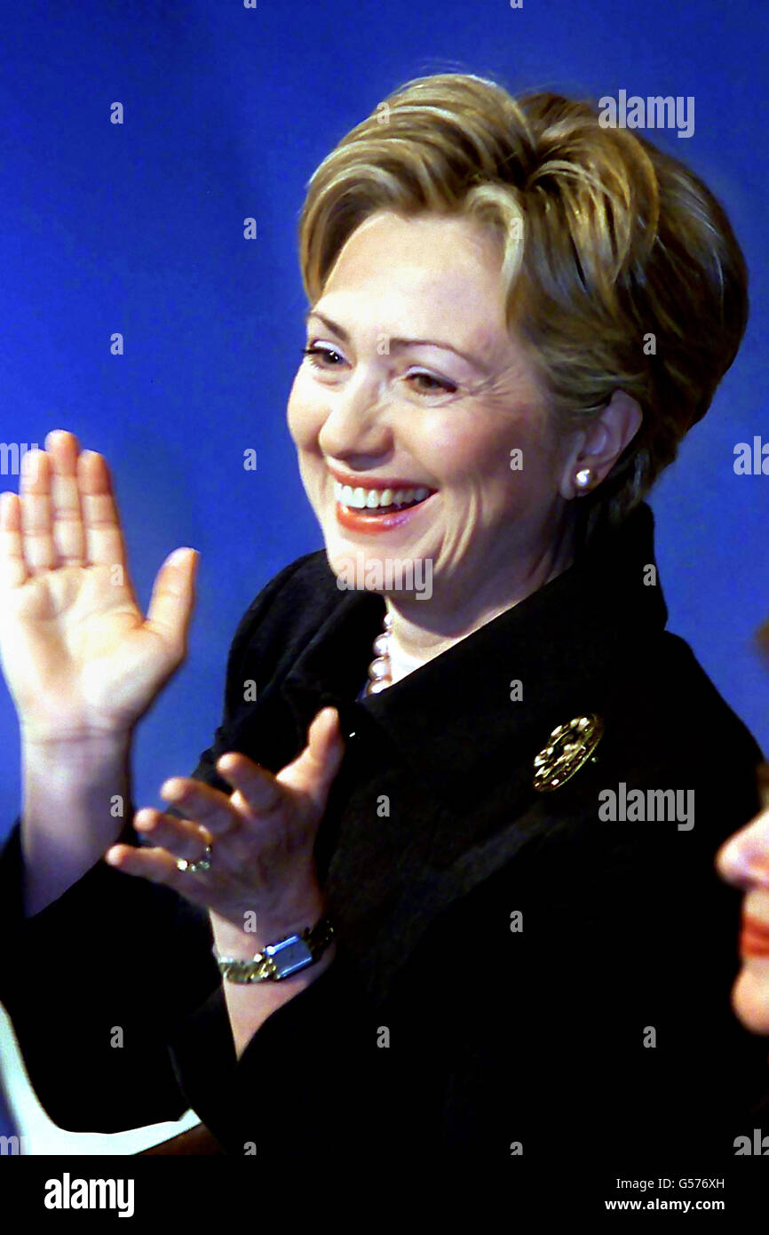 America's first lady Hillary Clinton at the Northern Ireland Voluntary ...
