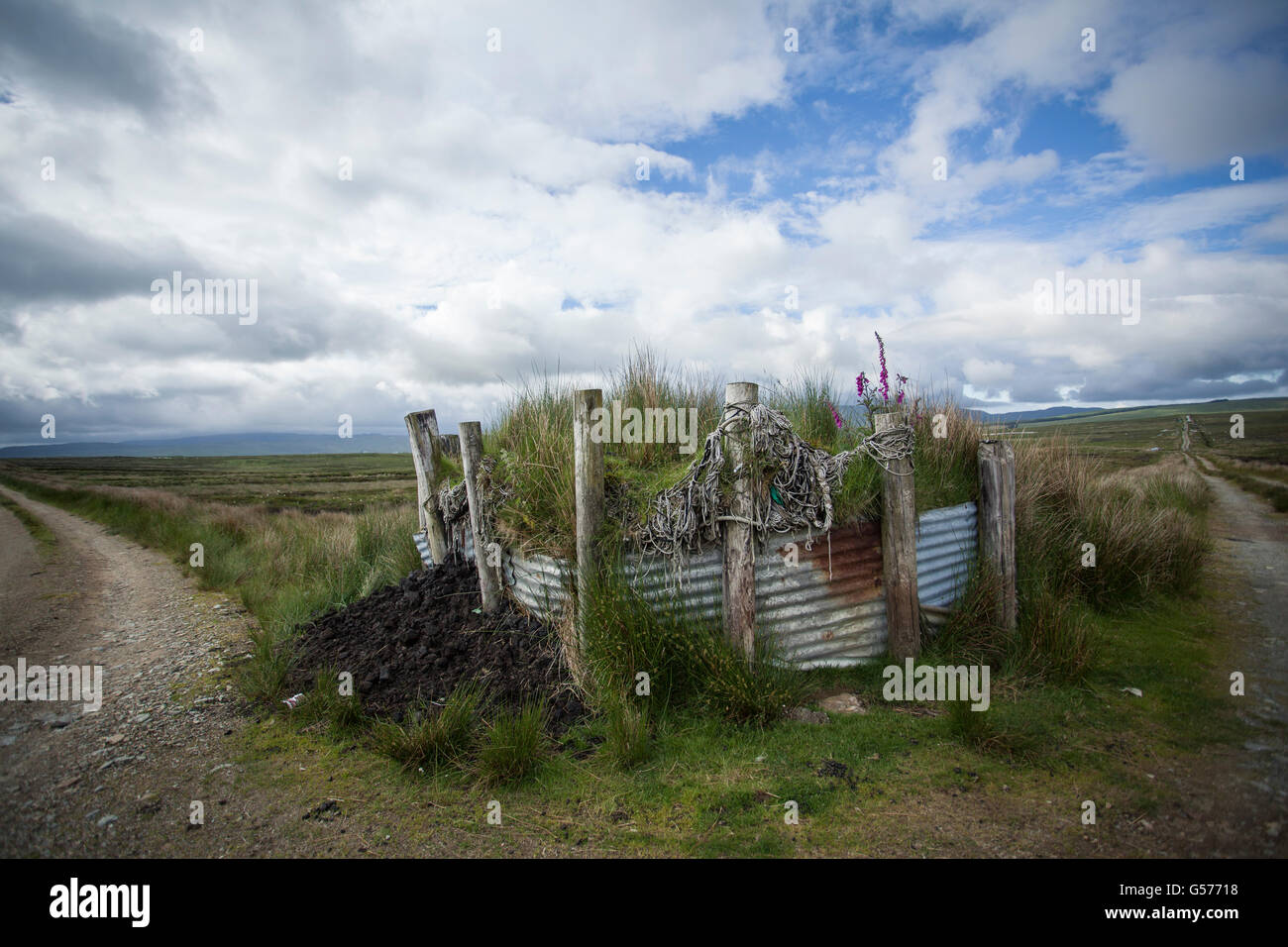 Old forgotten turf pen in a bogland, Ireland Stock Photo - Alamy