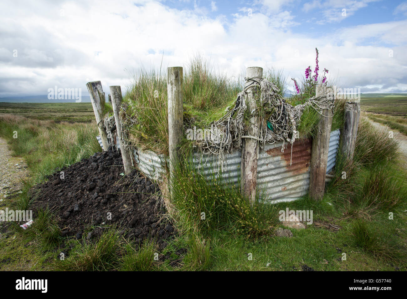 Old forgotten turf pen in a bogland, Ireland Stock Photo - Alamy