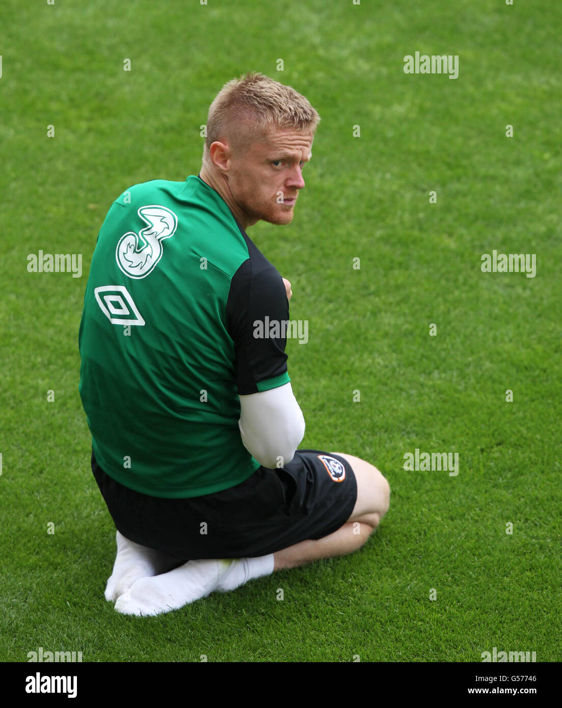 Republic irelands damien duff celebrates goal training municipal ...
