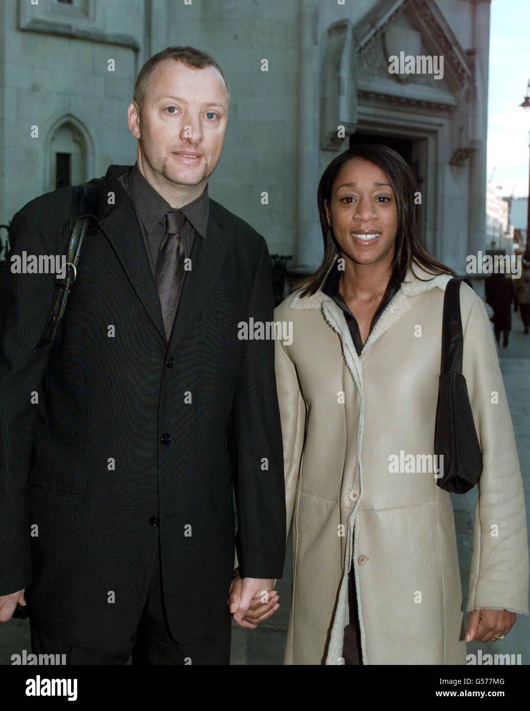 Diane Modahl and her husband Vicente arrive at the High Court in London ...