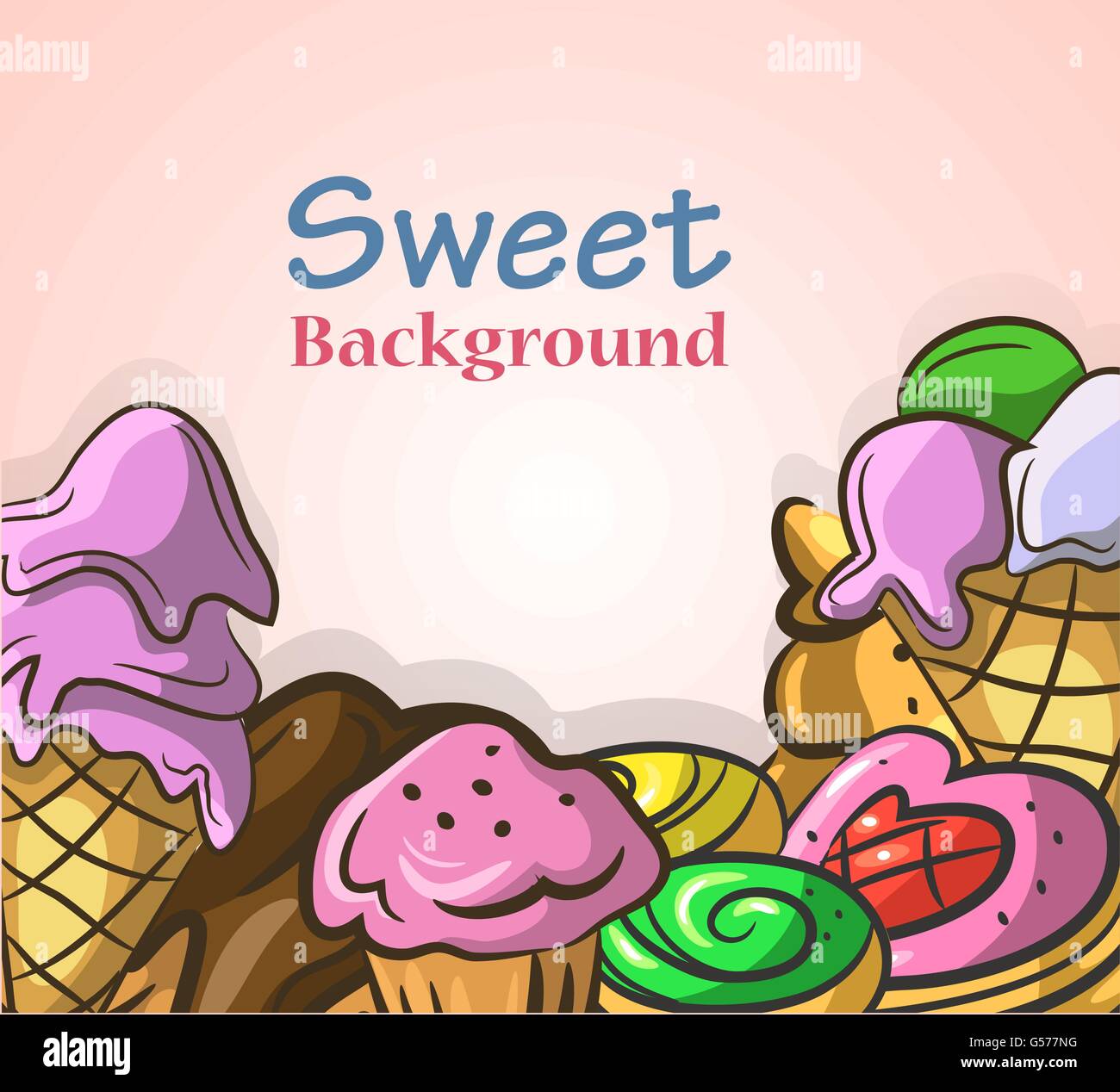 Abstract background with sweets Stock Vector Image & Art - Alamy