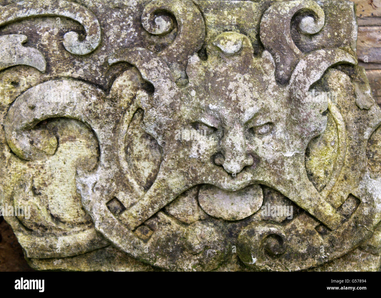 green man carving Stock Photo - Alamy