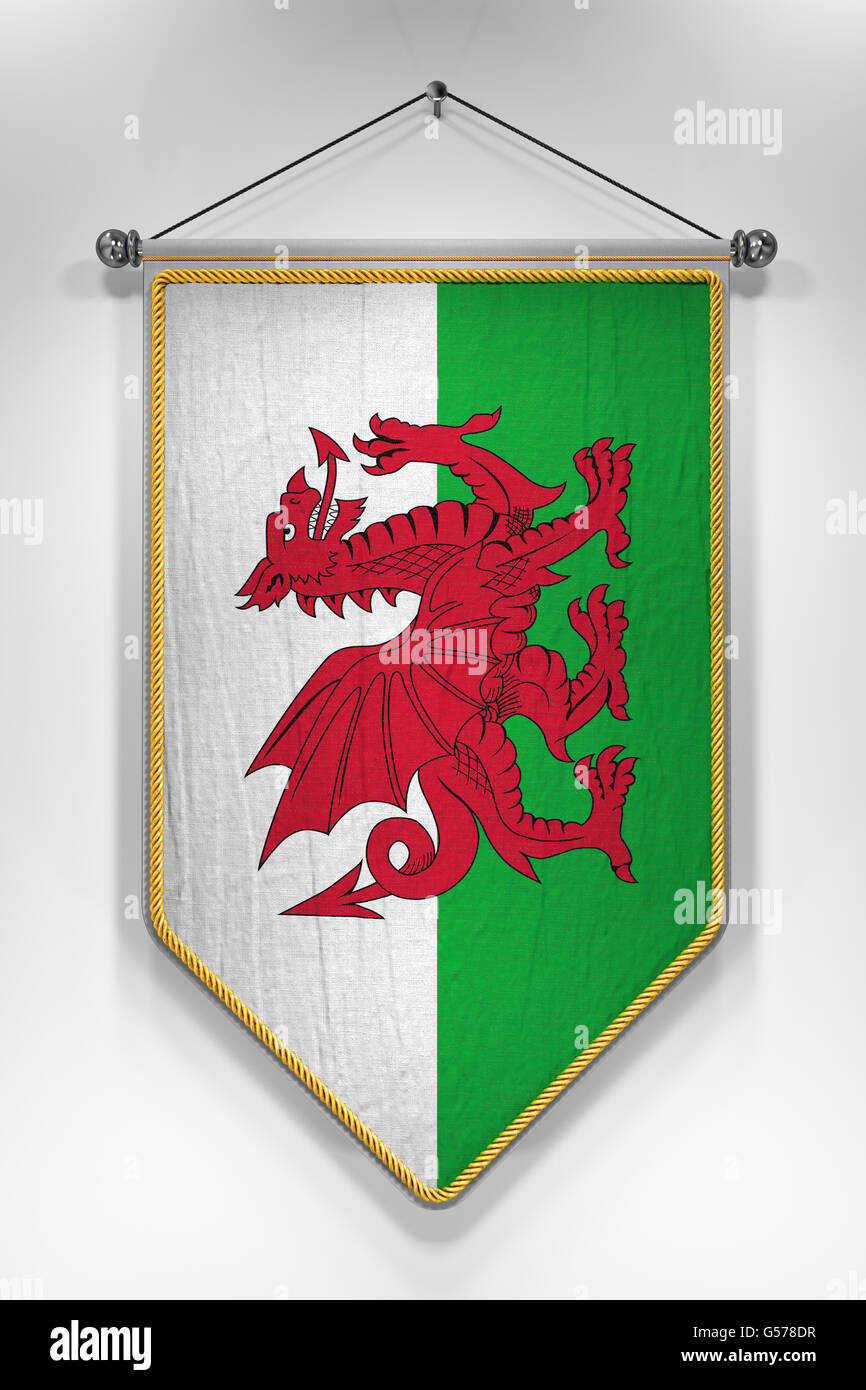 Pennant welsh flag 3d hi-res stock photography and images - Alamy