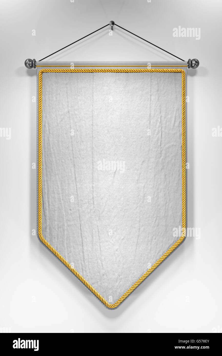 3D illustration of mockup pennant with highly detailed texture Stock ...