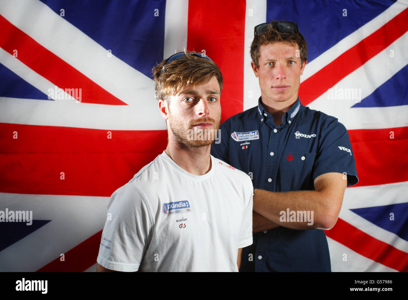 British Olympic Men's 470 sailing team Luke Patience (left) and Stuart ...