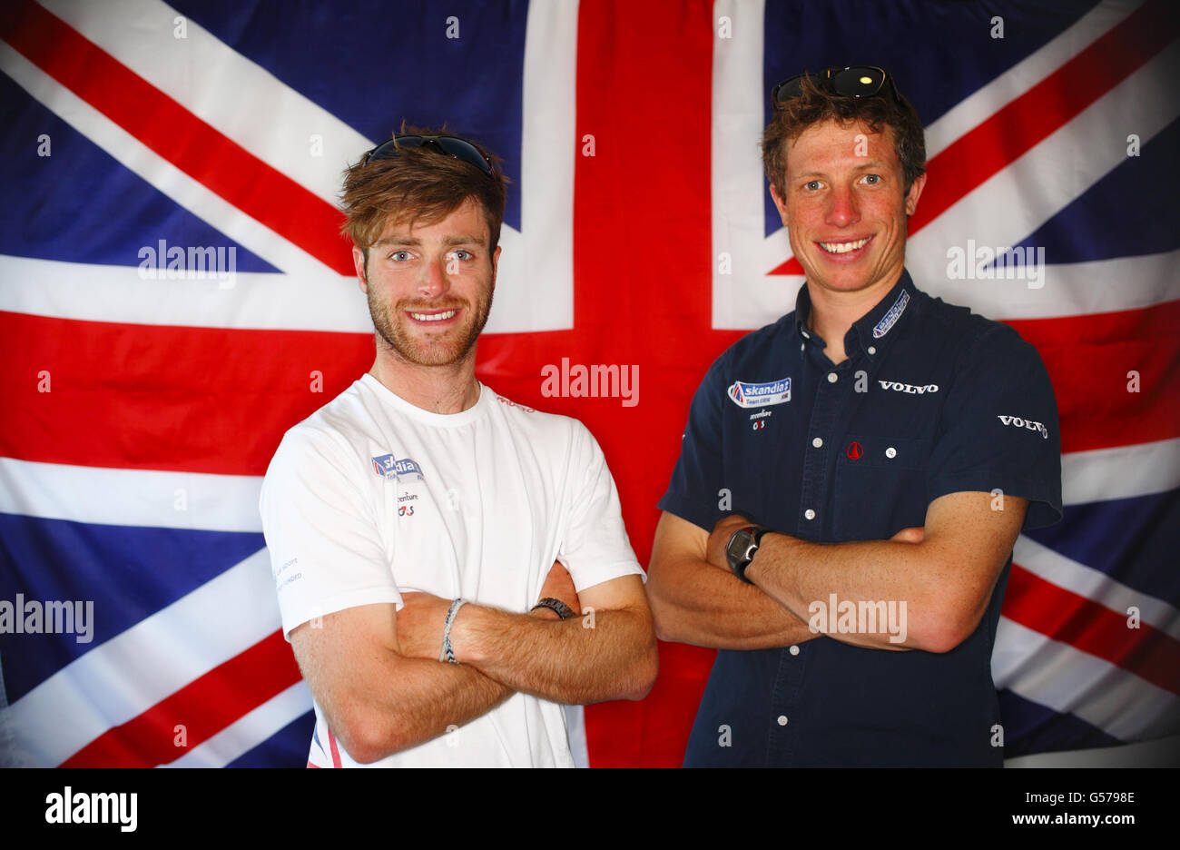 British Olympic Men's 470 sailing team Luke Patience (left) and Stuart ...