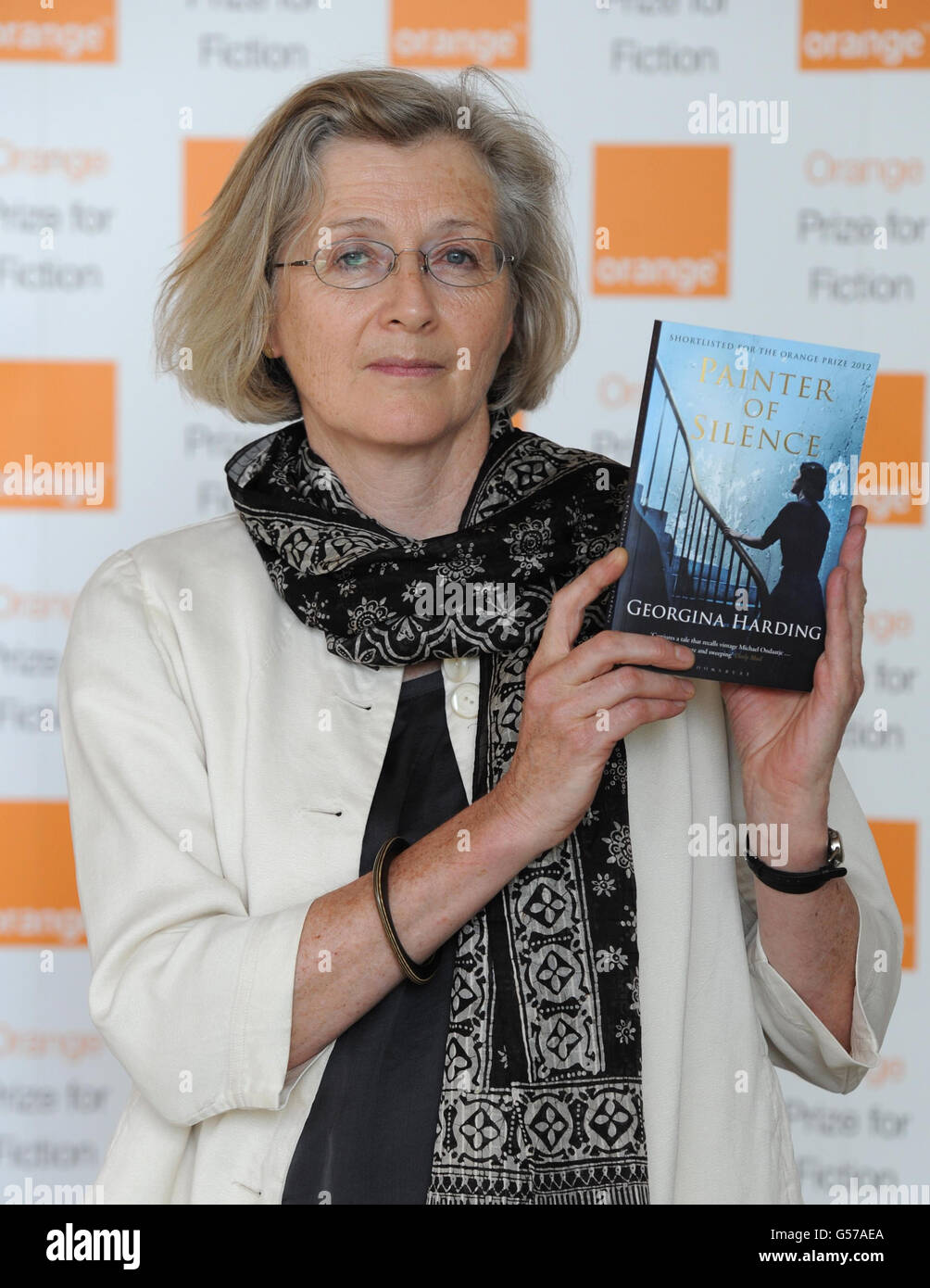 Georgina Harding poses with her book Painter of Silence during the ...