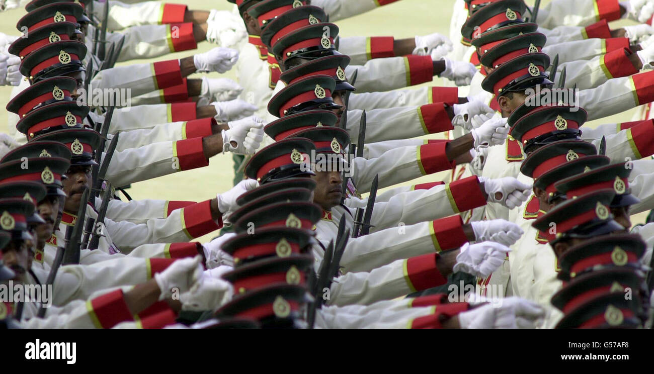 The omani army march past sultan qaboos bin said hi-res stock ...