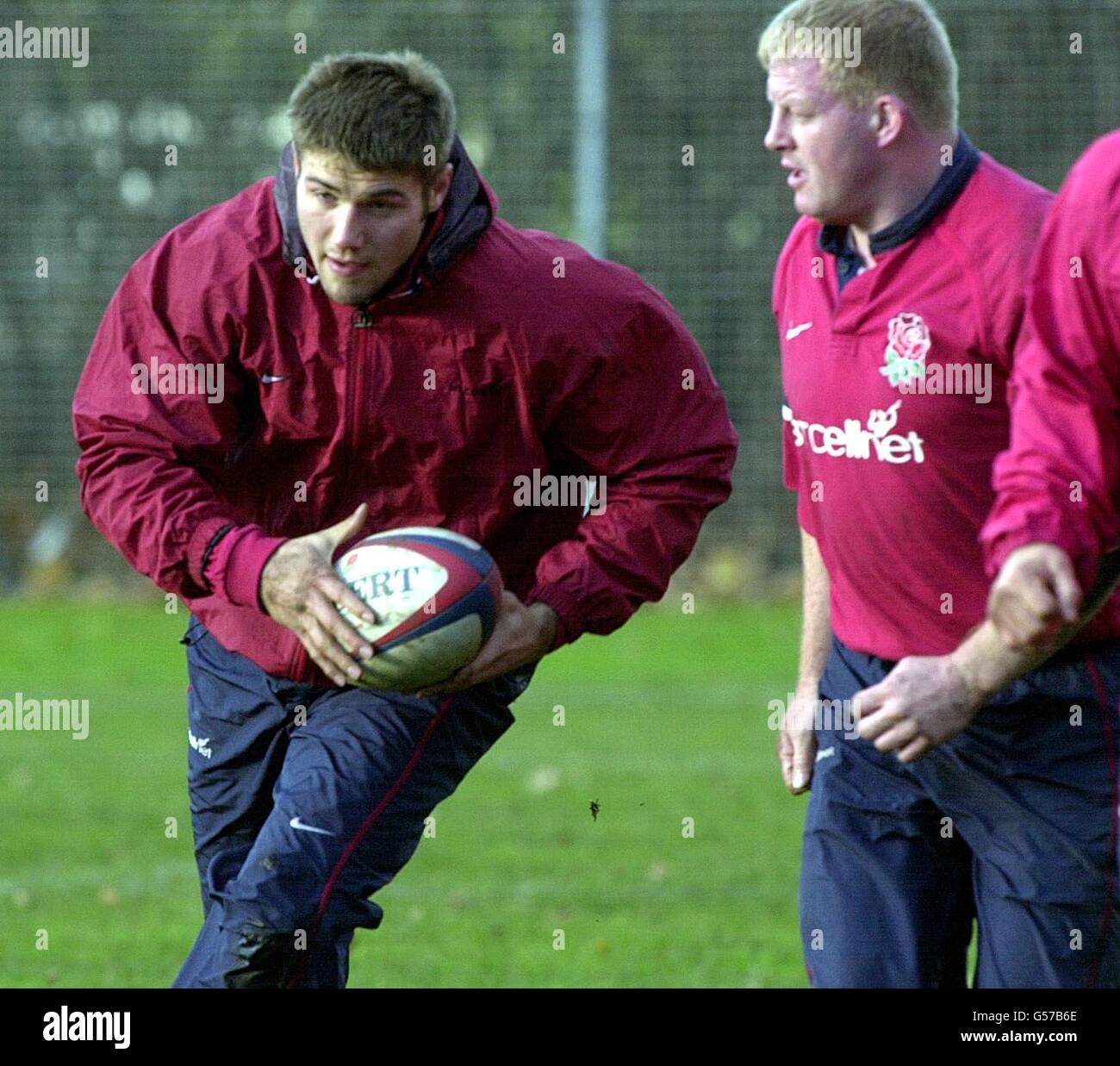 England Rugby Union player Ben Cohen (L) returns to training after the ...