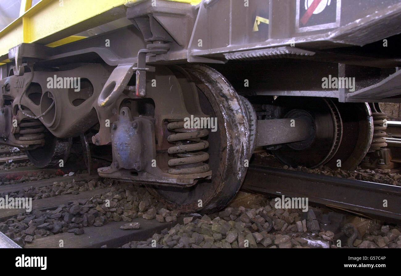 Track damage after a goods train derailment at Northampton train ...
