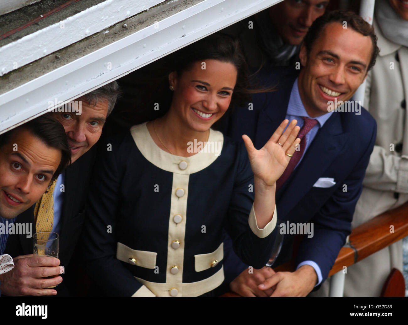 Michael Middleton (second left) with his daughter Pippa and son James ...