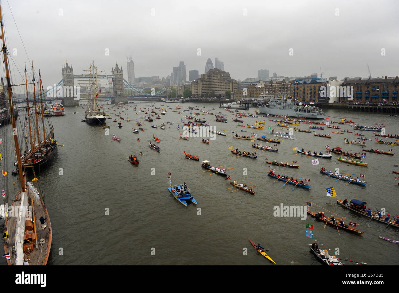 The manpowered section of the Diamond Jubilee River Pageant along the ...