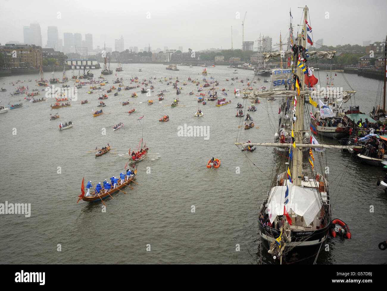 The manpowered section of the Diamond Jubilee River Pageant along the ...