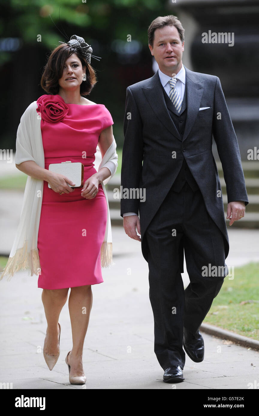 Deputy Prime Minister Nick Clegg and his wife Miriam Gonzales arrive at ...