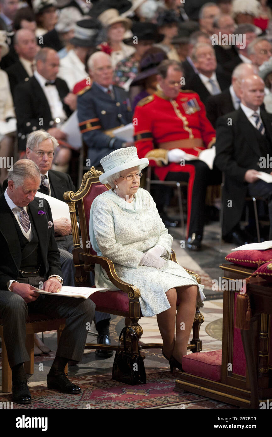 The Prince of Wales and Queen Elizabeth II attend a service of ...