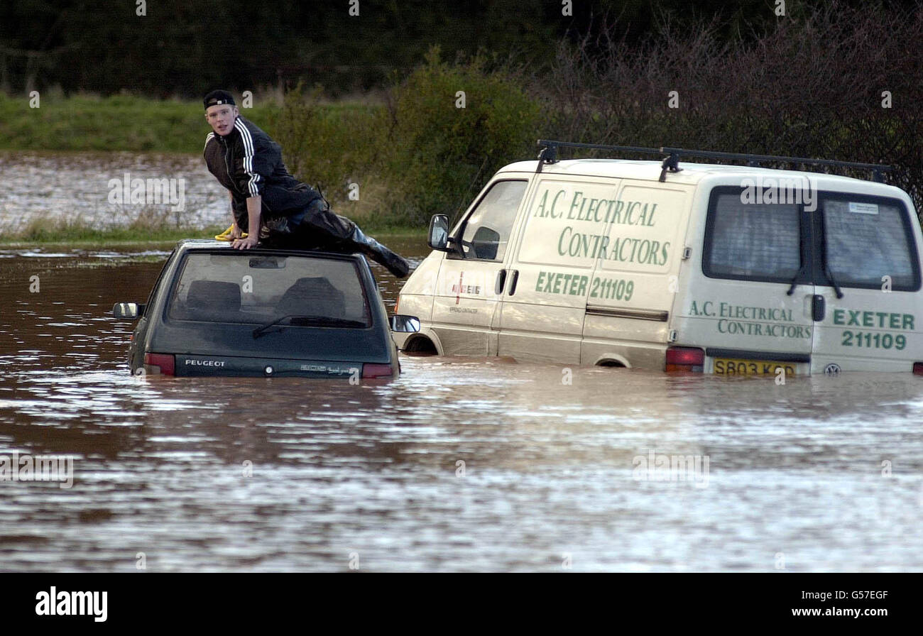 Devon storm floods Stock Photo - Alamy
