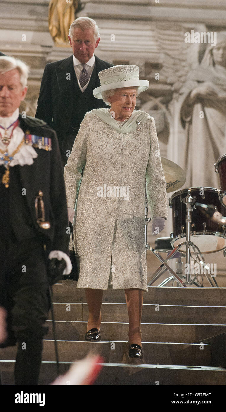Queen Elizabeth II attends lunch at Westminster Hall in London with 700 ...