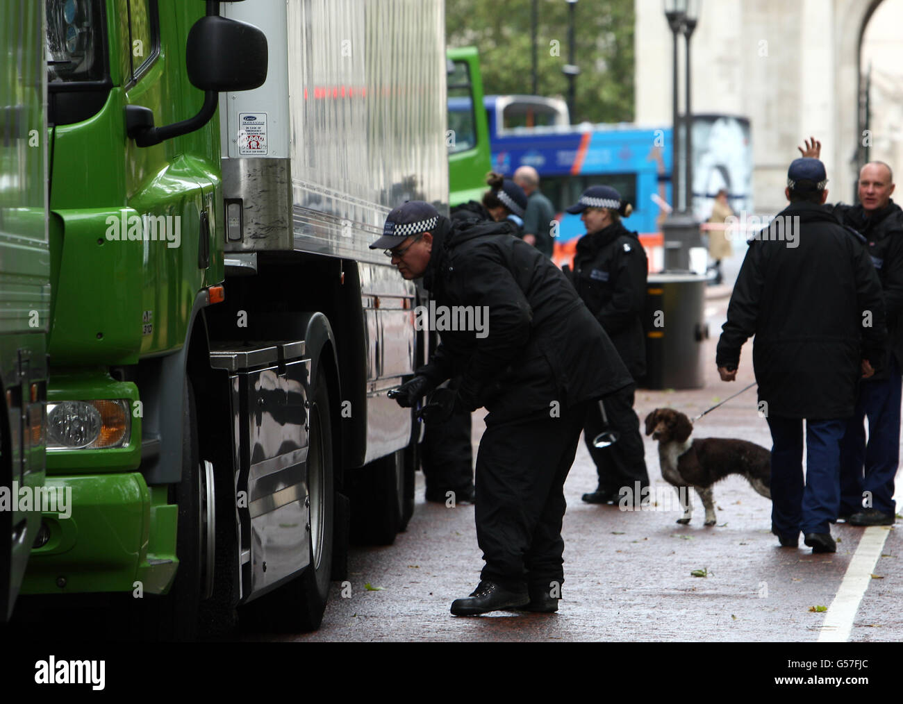 A convoy of Waitrose lorries containing the 10,000 picnics for today's ...