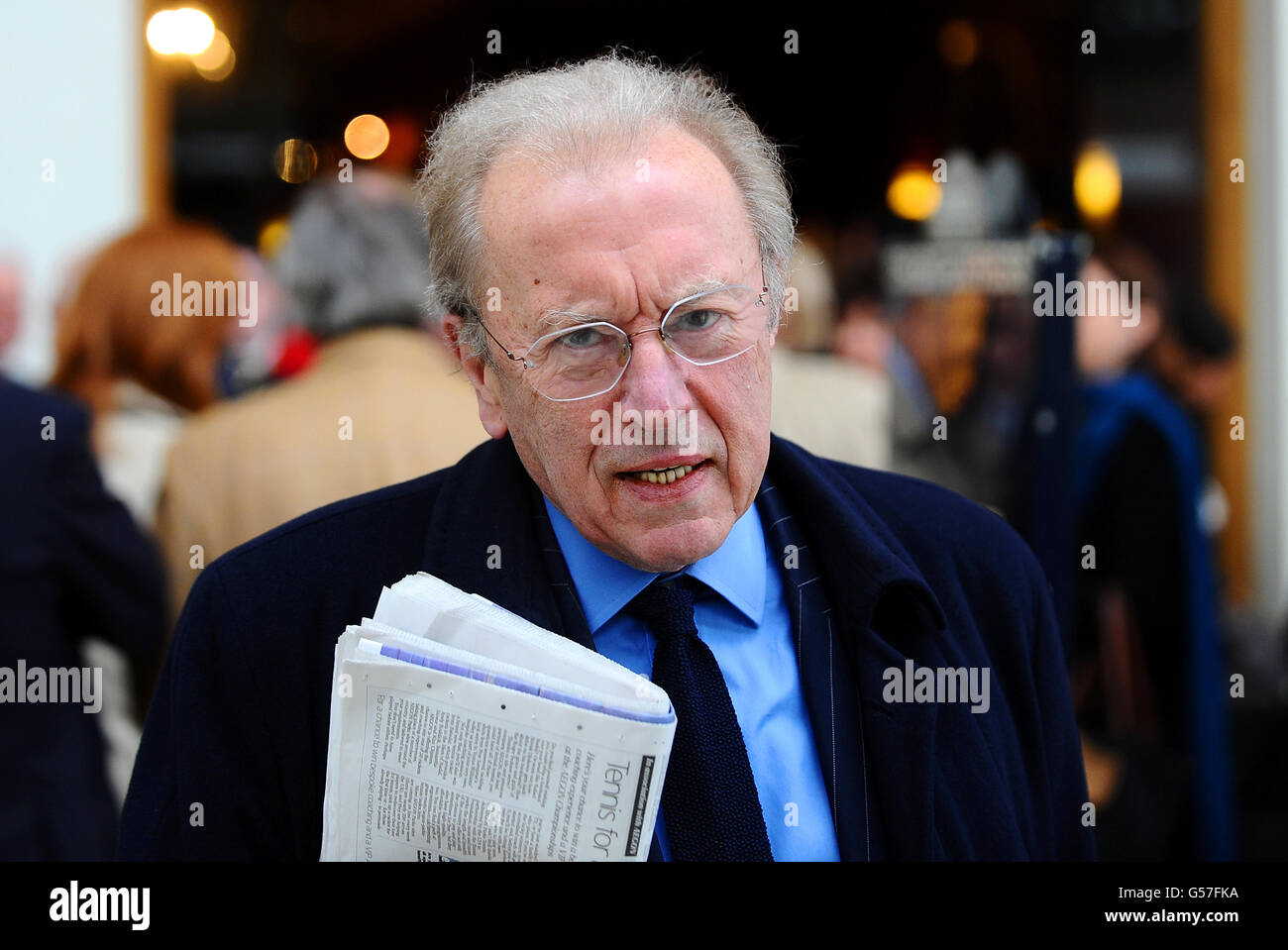 Sir David Frost on Platform 2 of Victoria Station in London, at the ...