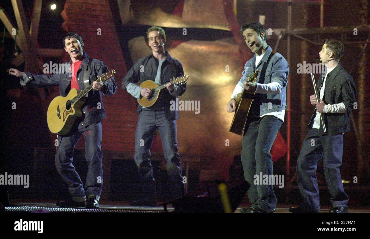 NO MERCHANDISE: The Irish pop group Reel performing on stage during the ...