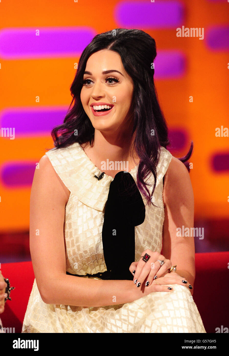 Katy Perry during filming of the Graham Norton show at the London ...