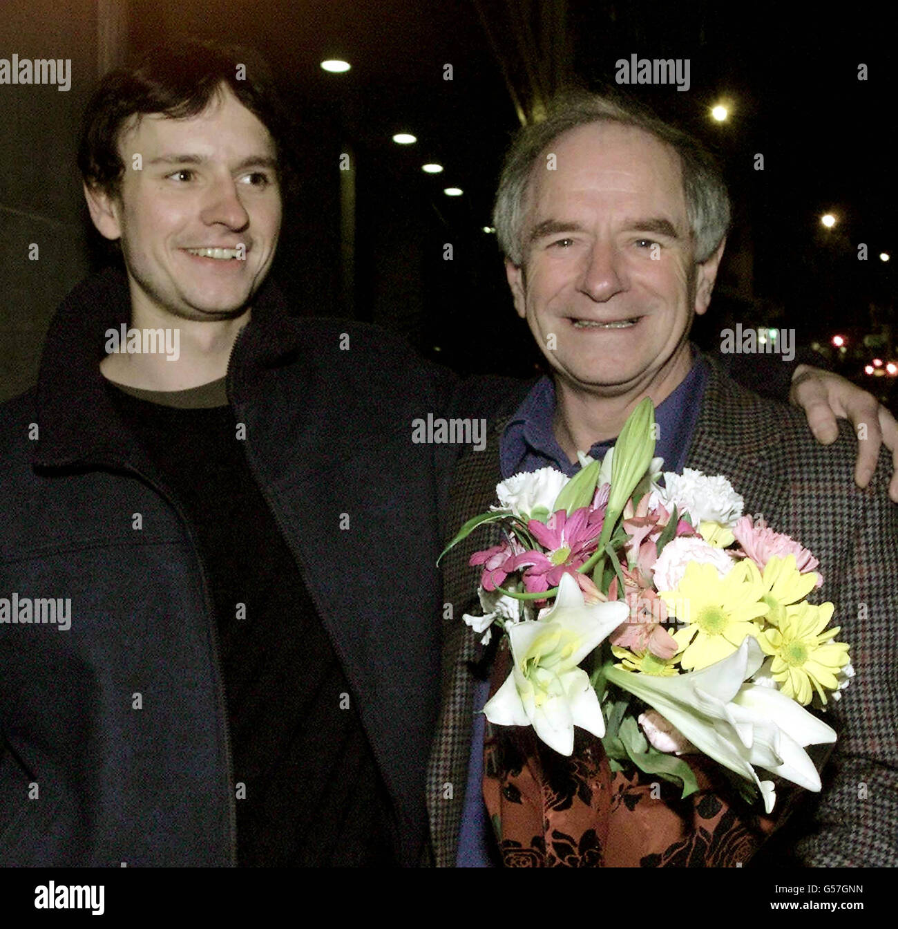 Johnny Ball (right) with his son Nick arriving at the Portland Hospital ...