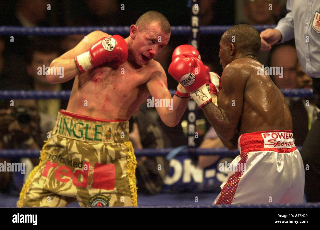 IBF World Featherweight Champion Paul Ingle (left), from Scarborough, and challenger Mbulelo ...