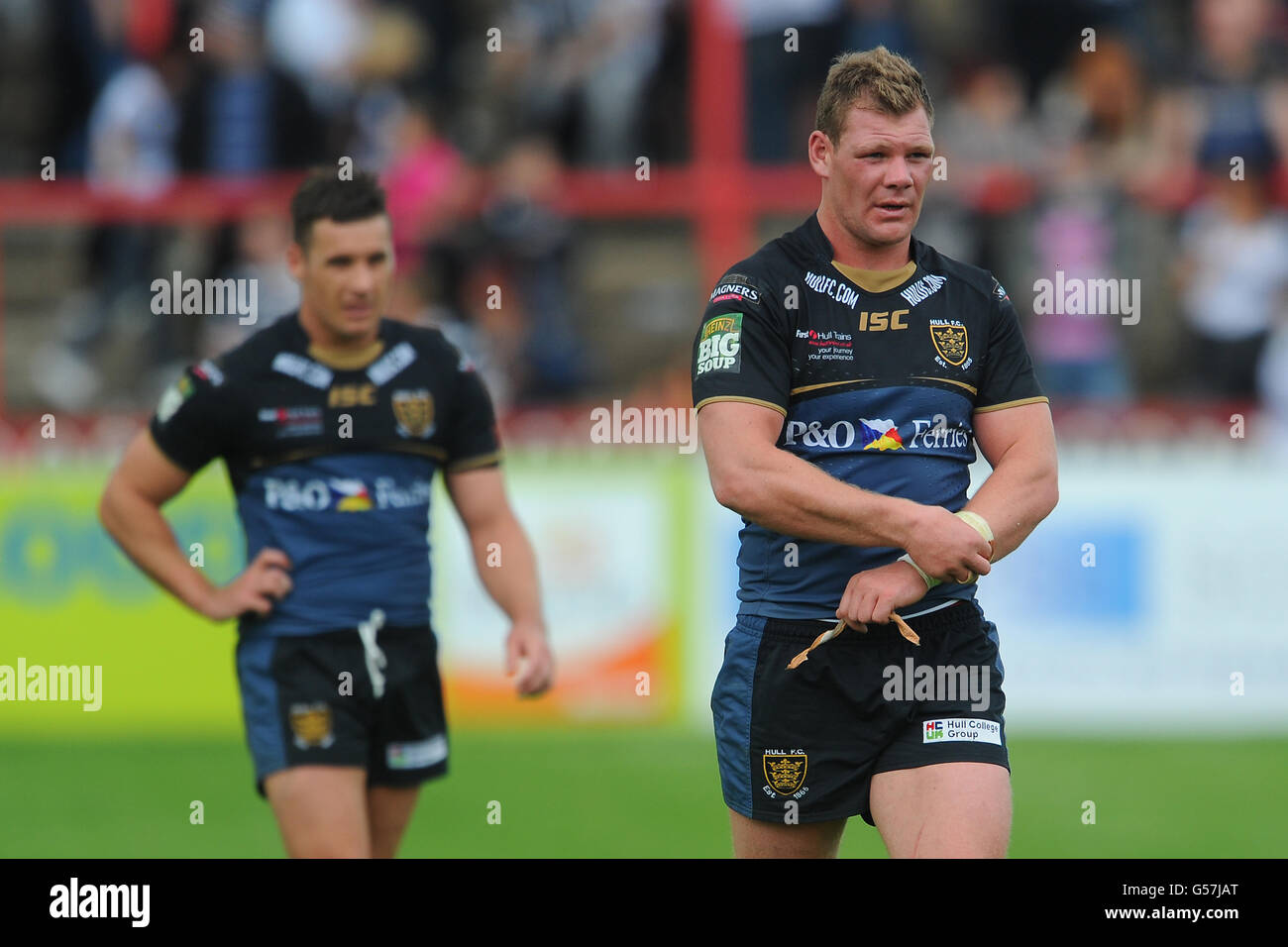 Hull FC's Danny Tickle (right) walks off dejected after losing to ...