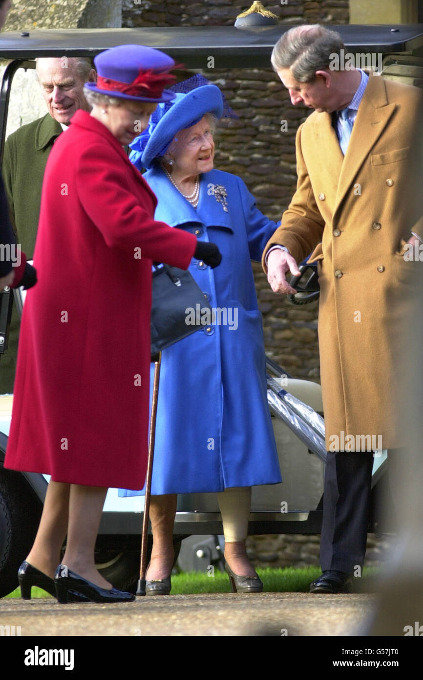 From left, the Duke of Edinburgh, the Queen, the Queen Mother, and the ...