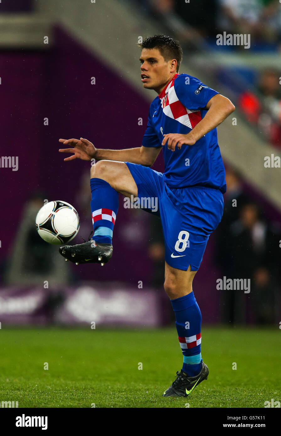 Croatia's Ognjen Vukojevic controls the ball in the air Stock Photo - Alamy