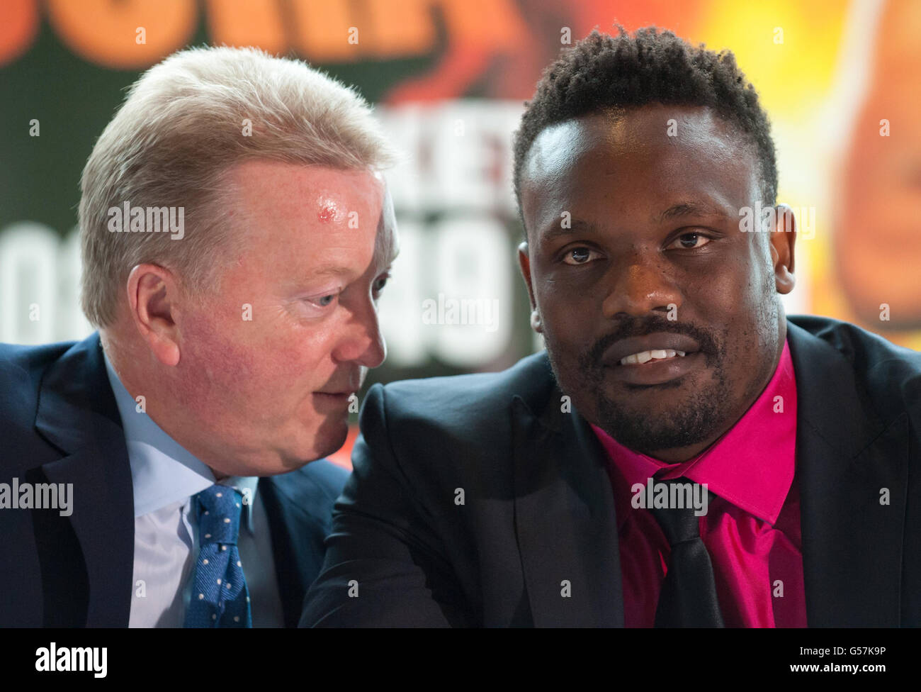 Boxing promoter Frank Warren (left) and Derek Chisora during the press ...
