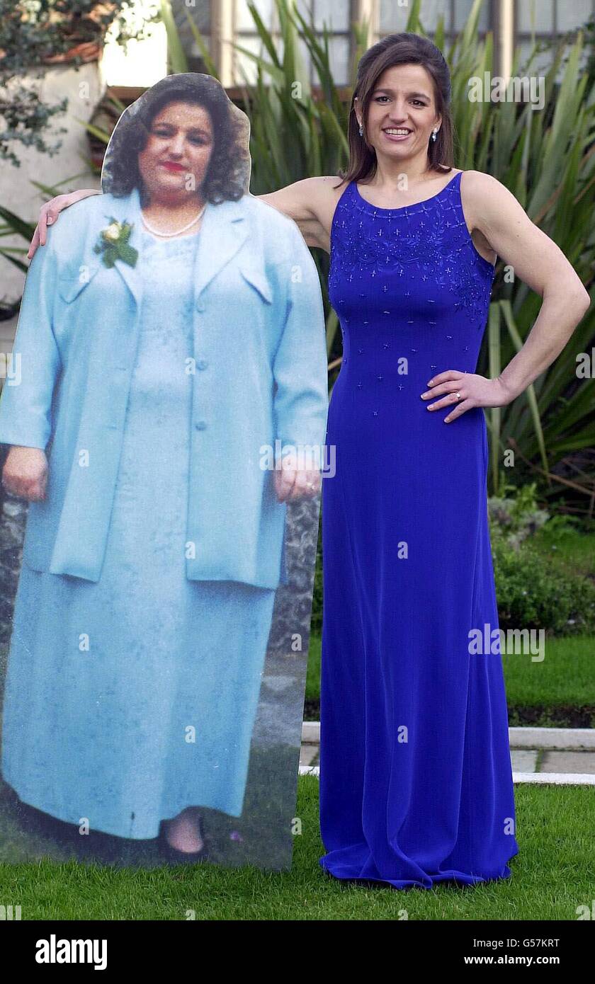 Sharon Hall, 27, from Didcot, Oxfordshire with a cardboard cut of her ...