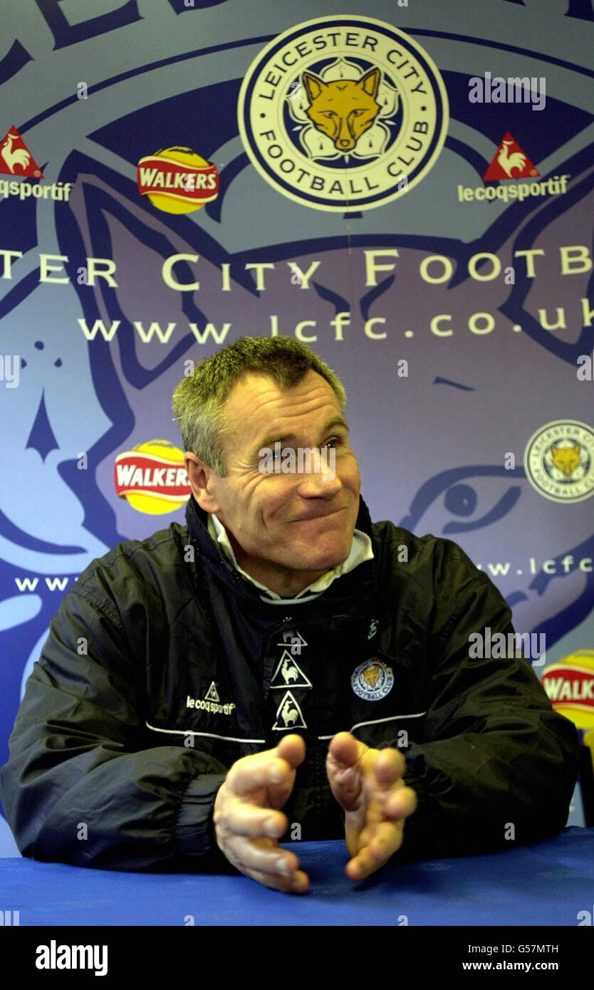Leicester City manager Peter Taylor speaking at a press conference at ...