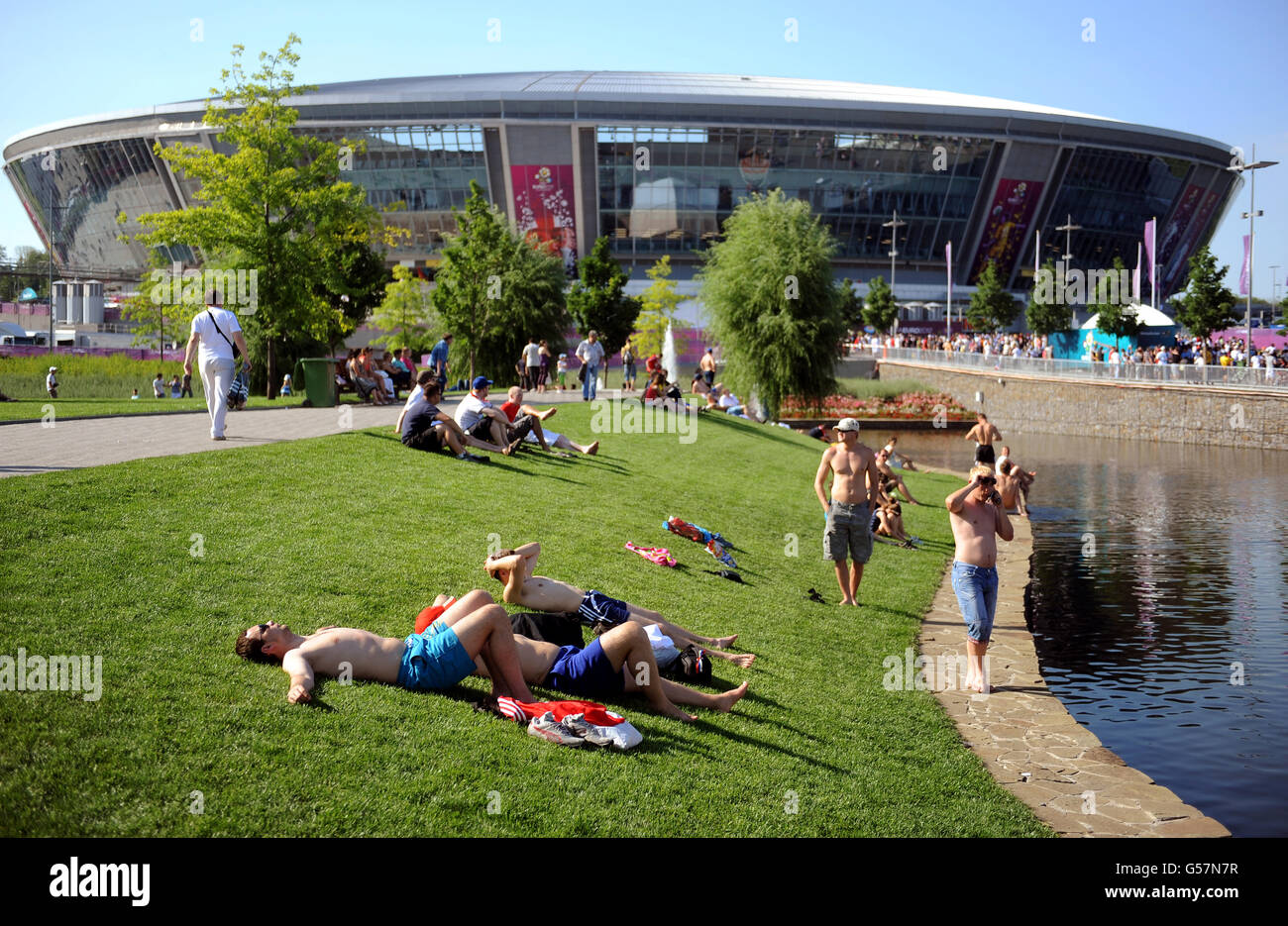 Soccer uefa euro 2012 donbass arena general view hi-res stock ...