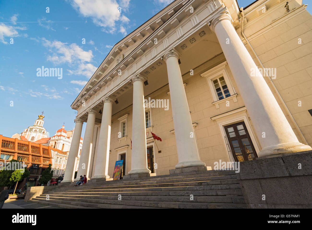 VILNIUS, LITHUANIA - JUNE 7, 2016: Vilnius Town Hall Square with the ...
