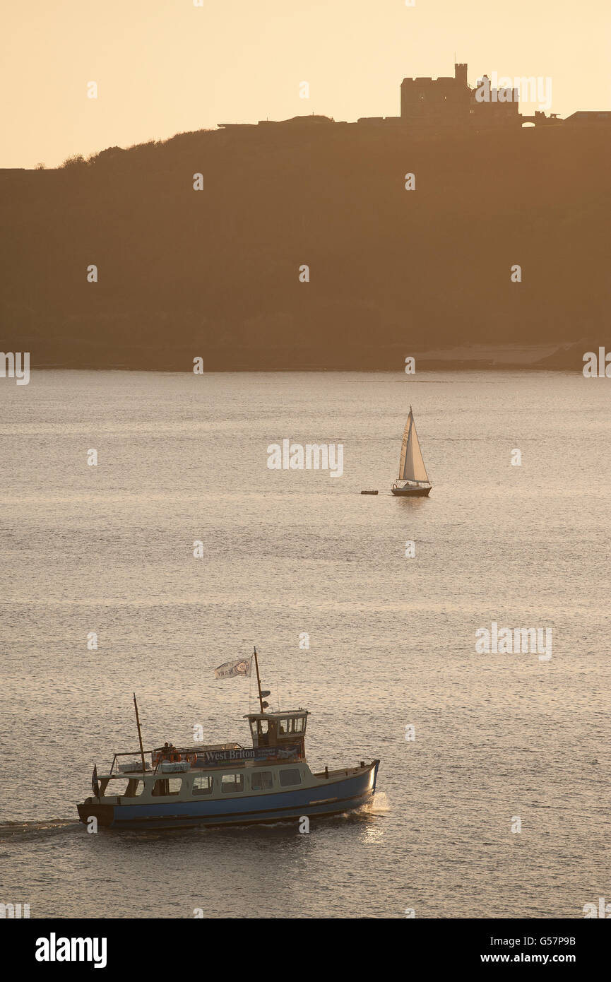 St.Mawes Passenger Ferry sailing to falmouth at sunset Stock Photo - Alamy