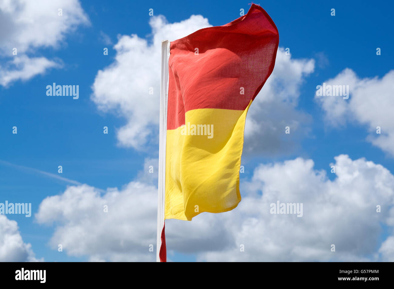 RNLI Lifeguard safety flags. Porthkidney Beach Stock Photo - Alamy