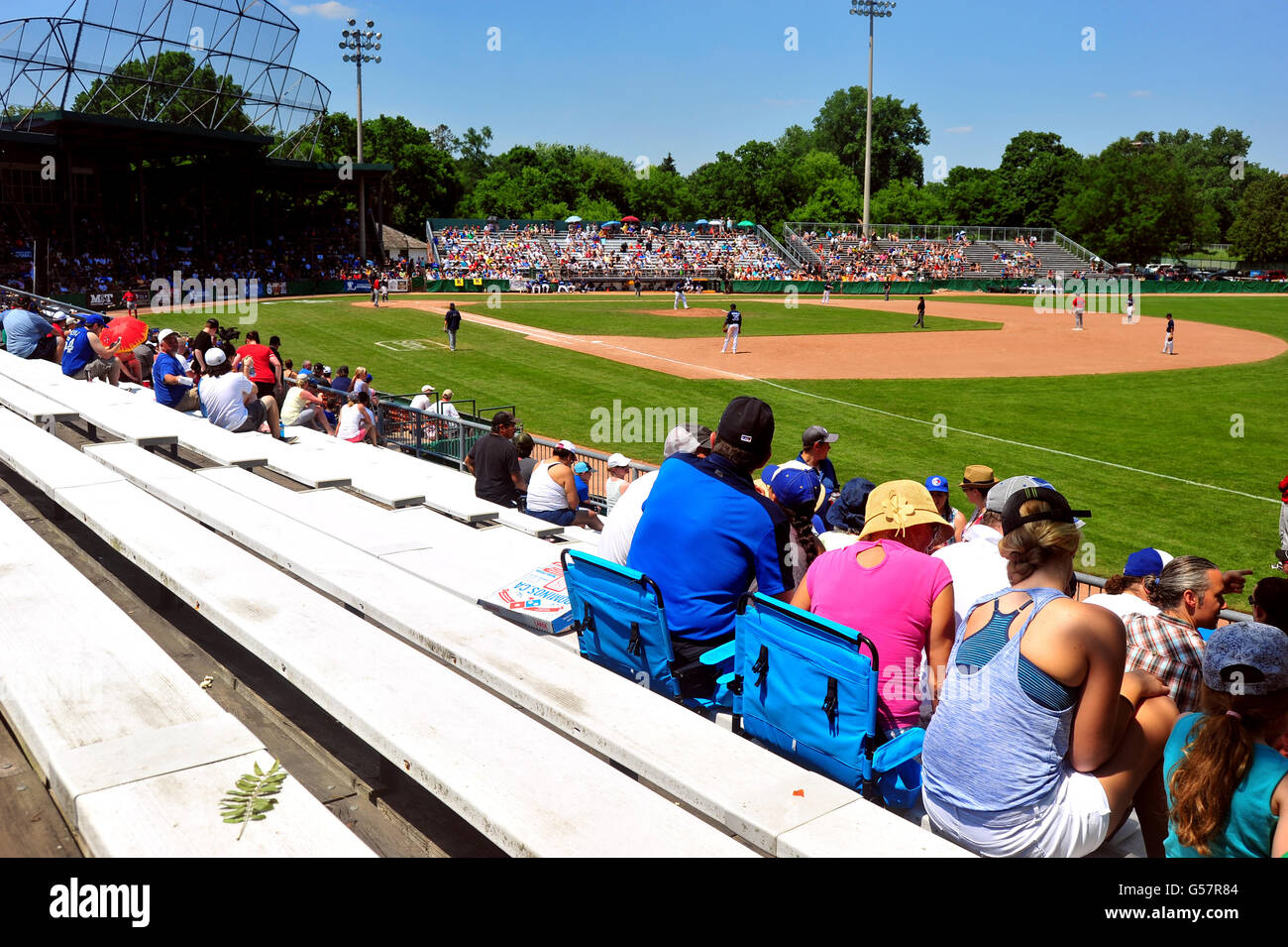 Baseball fans at a baseball game held at Labatt Park which is the ...