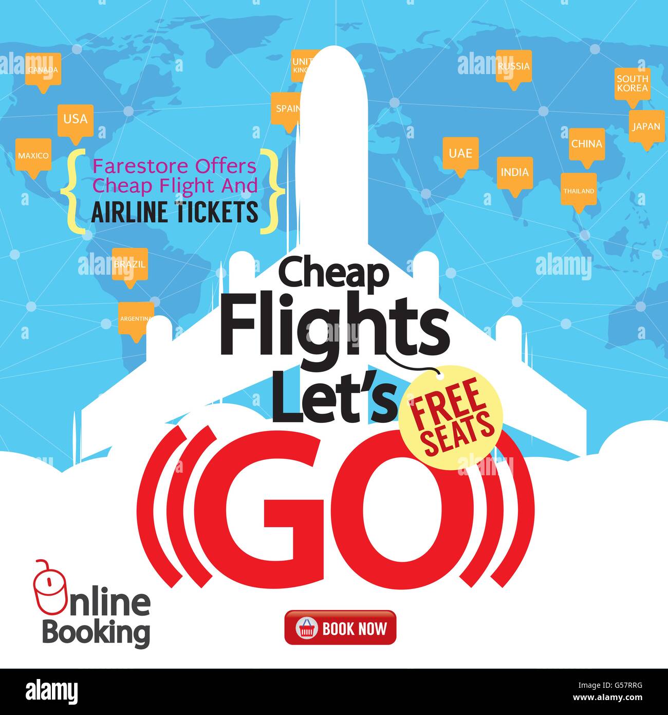 Cheap flight sale banner vector hi-res stock photography and images - Alamy