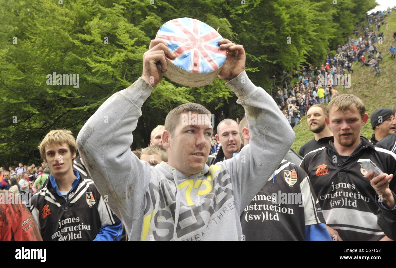 Craig Fairley celebrates with the Jubilee Cheese after winning the ...